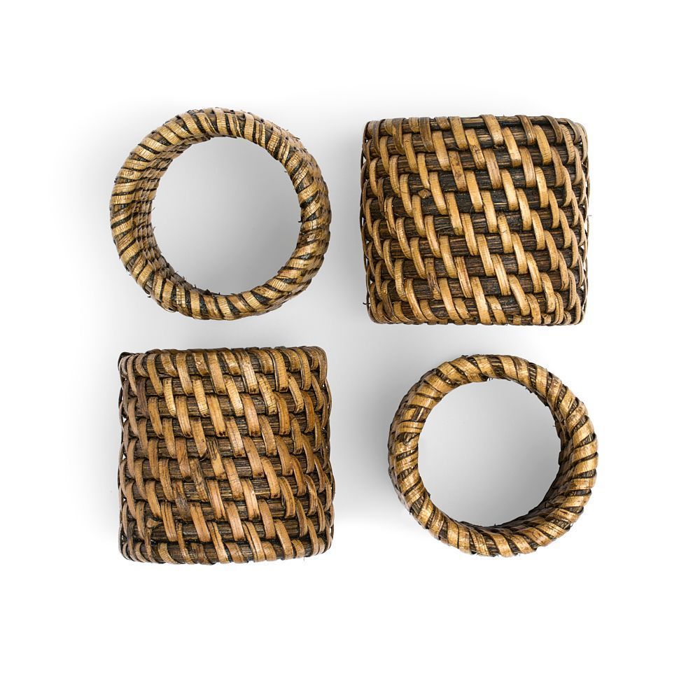 Products | Napkin Ring, Dark Walnut Rattan