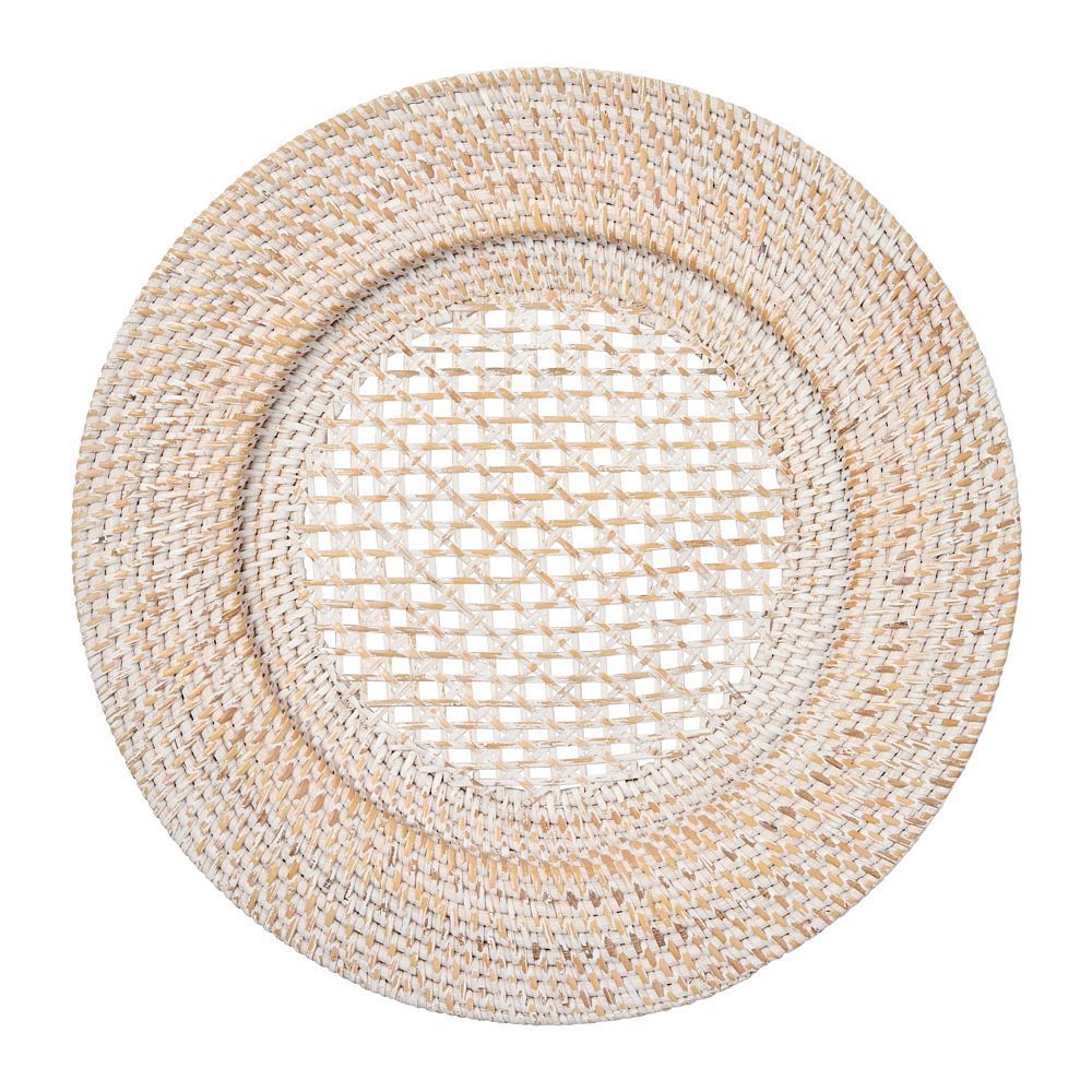 Products | Rattan Whitewash Charger 12"